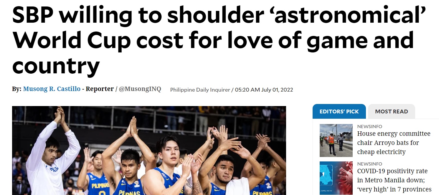 Gov’t funding for Fiba World Cup is sickening and why did SBP budget ...